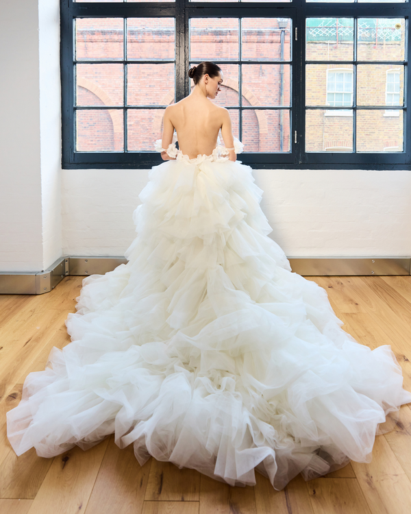 Azeena Silk Flower Strapless Corseted & Bodice Wedding Gown